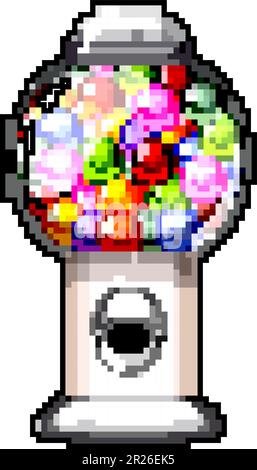 gumball bubblegum machine game pixel art vector illustration Stock ...