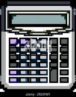 accounting calculator device game pixel art vector illustration Stock ...