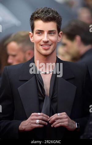 Spanish actor Manu Rios poses on the red carpet at the screening of the ...
