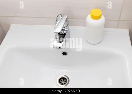 Pipe Plumber Drain Granules in White Plastic Bottle With Yellow Cap ...