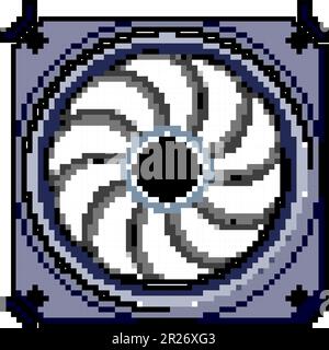 power cooling fan pc game pixel art vector illustration Stock Vector ...
