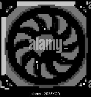 power cooling fan pc game pixel art vector illustration Stock Vector ...