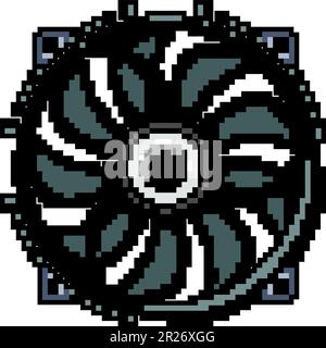 power cooling fan pc game pixel art vector illustration Stock Vector ...