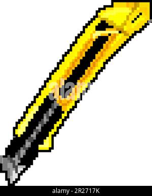 box cutter knife game pixel art vector illustration Stock Vector Image ...