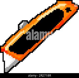 box cutter knife game pixel art vector illustration Stock Vector Image ...