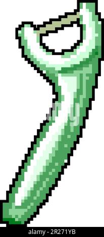 clean dental floss game pixel art vector illustration Stock Vector ...