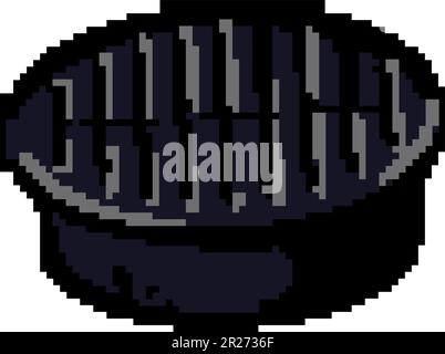 manhole drainage grate game pixel art vector illustration Stock Vector ...