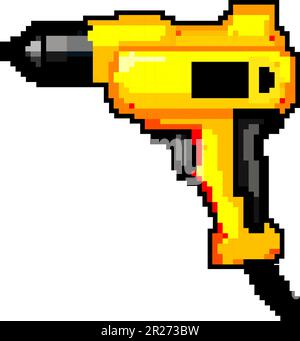 instrument drill game pixel art vector illustration Stock Vector Image ...