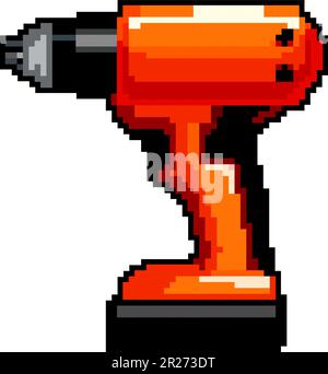 instrument drill game pixel art vector illustration Stock Vector Image ...