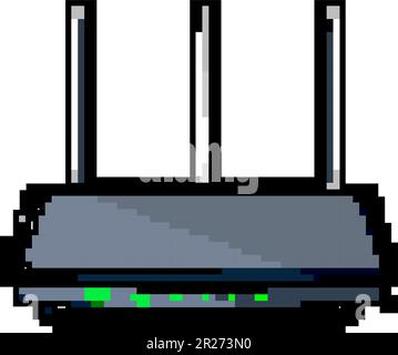 lan dsl modem game pixel art vector illustration Stock Vector Image ...