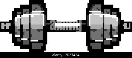 bodybuilding dumbbell game pixel art vector illustration Stock Vector ...