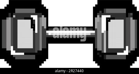 weight dumbbell game pixel art vector illustration Stock Vector Image ...