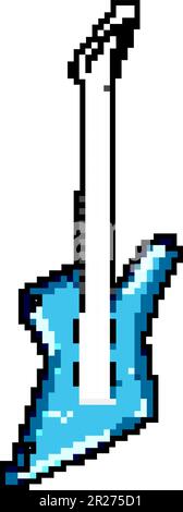 instrument electric guitar game pixel art vector illustration Stock ...
