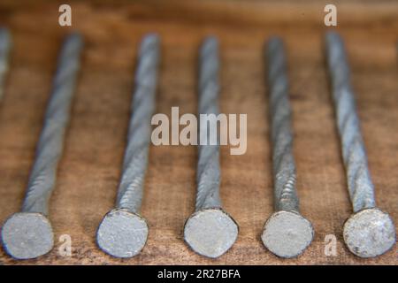 long grey gray galvanized nails spiral 20d 20 penny nails used for ...