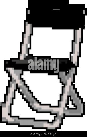 camp folding chair game pixel art vector illustration Stock Vector ...