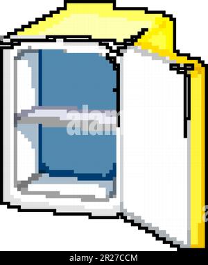Open Fridge pixel art. refrigerator pixelated. Vector illustration ...