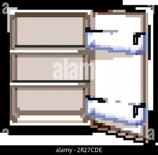 Open Fridge pixel art. refrigerator pixelated. Vector illustration ...