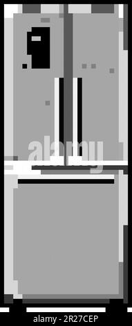 Open Fridge pixel art. refrigerator pixelated. Vector illustration ...