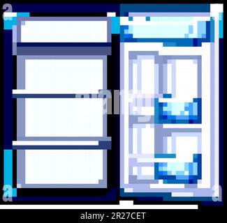 Open Fridge pixel art. refrigerator pixelated. Vector illustration ...