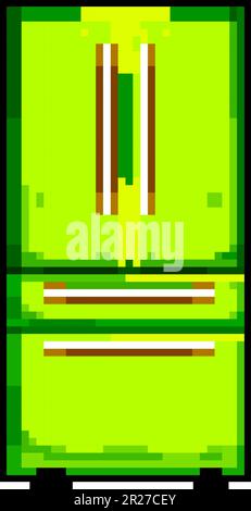 Open Fridge pixel art. refrigerator pixelated. Vector illustration ...