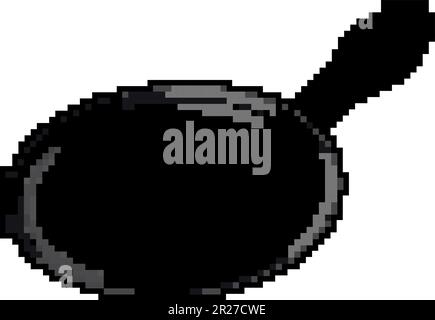 cooking iron skillet game pixel art vector illustration Stock Vector ...