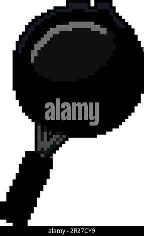 cooking iron skillet game pixel art vector illustration Stock Vector ...