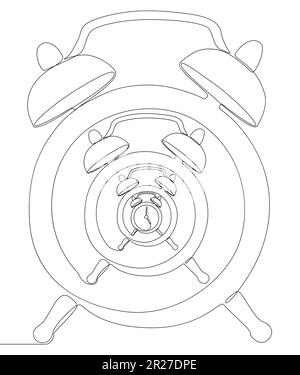 One continuous line of Alarm Clocks. Thin Line Illustration vector ...