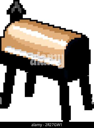 bbq barbecue grill game pixel art vector illustration Stock Vector ...