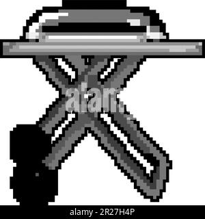 bbq barbecue grill game pixel art vector illustration Stock Vector ...