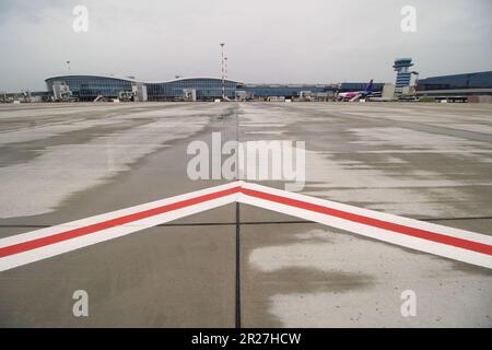 Bucharest, Romania. 17th May, 2023: The arrivals terminal of Bucharest ...