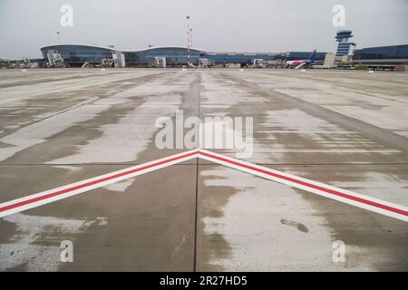 Bucharest, Romania. 17th May, 2023: The arrivals terminal of Bucharest ...