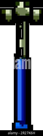 wood hammer tool game pixel art vector illustration Stock Vector Image ...