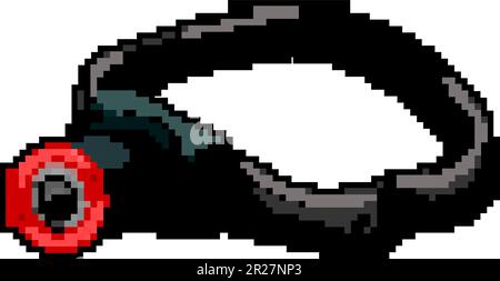 night headlamp flashlight game pixel art vector illustration Stock ...