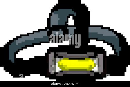 miner headlamp flashlight game pixel art vector illustration Stock ...