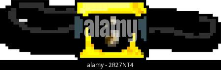 night headlamp flashlight game pixel art vector illustration Stock ...