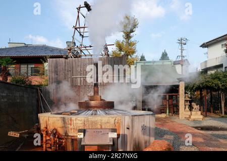 Tenjin hot spring source Arima onsen hot springs evening glow Stock ...