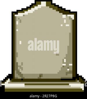 cemetery headstone game pixel art vector illustration Stock Vector ...