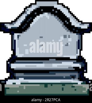 cemetery headstone game pixel art vector illustration Stock Vector ...