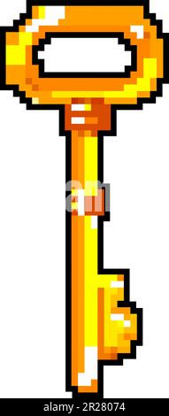 medieval key vintage game pixel art vector illustration Stock Vector ...