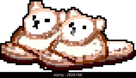fluffy kid slippers game pixel art vector illustration Stock Vector ...