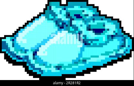 fluffy kid slippers game pixel art vector illustration Stock Vector ...
