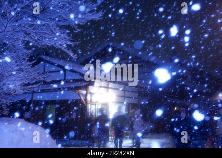 Shirakawa-go Gassho light show of the Deai bridge Stock Photo - Alamy