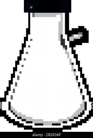 test laboratory glassware game pixel art vector illustration Stock ...