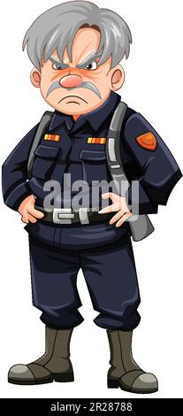 Grumpy Army Officer Cartoon illustration Stock Vector Image & Art - Alamy