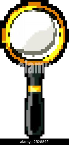 loupe magnifying glass game pixel art vector illustration Stock Vector ...