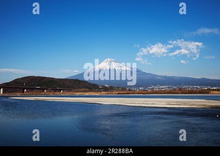 Fujikawa river and Mt. Fuji Stock Photo - Alamy