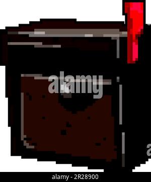 box mailbox letter game pixel art vector illustration Stock Vector ...