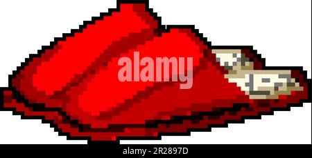 bedroom man slippers game pixel art vector illustration Stock Vector ...