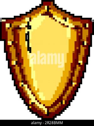security medieval shield game pixel art vector illustration Stock ...
