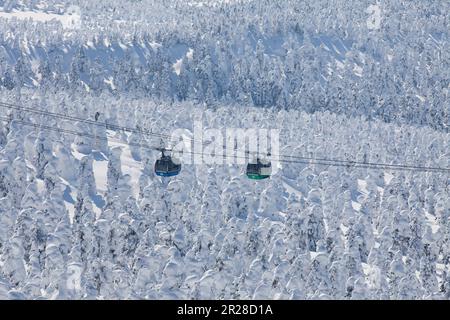Zao rime and rope-way Stock Photo - Alamy